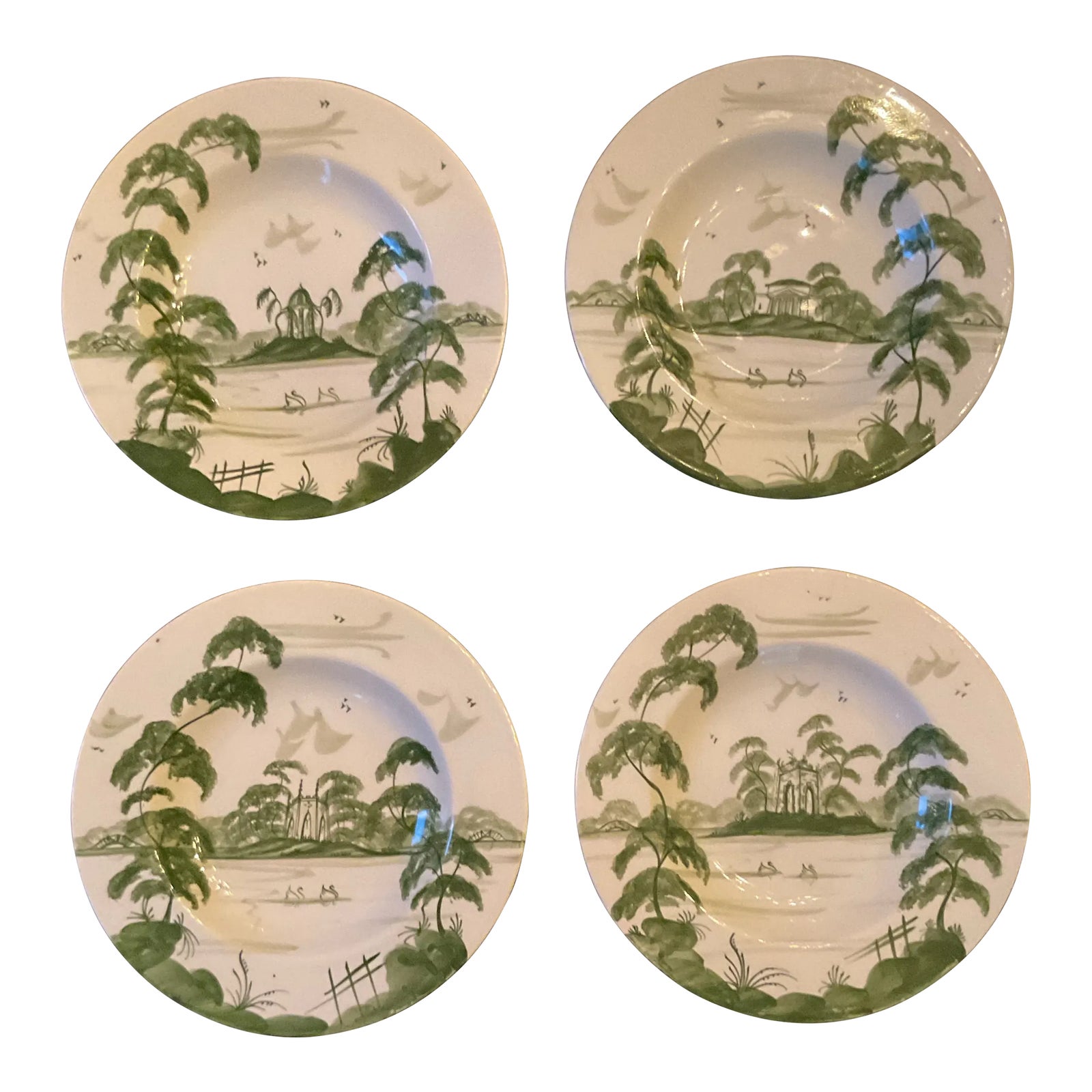 Set of 4 Isis Dessert / Hors D’oeuvres Plates | Chairish
