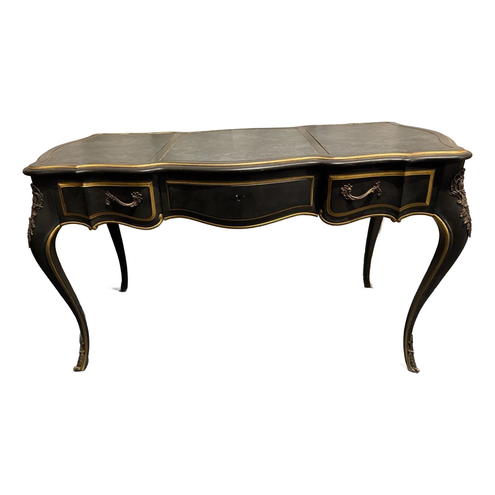 1970s Vintage Regency Drexel Et Cetera Ormolu Writing Desk | Chairish