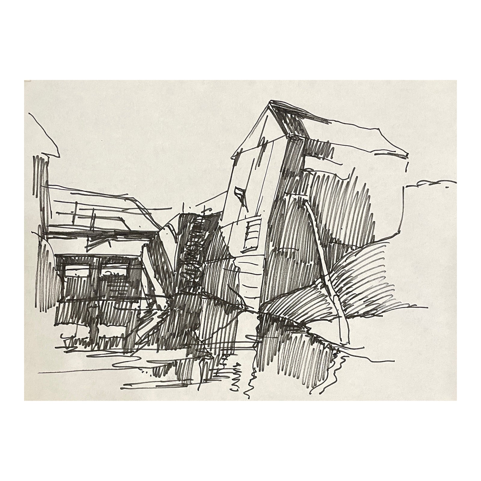 1960s Norman Kent Mill Drawing | Chairish