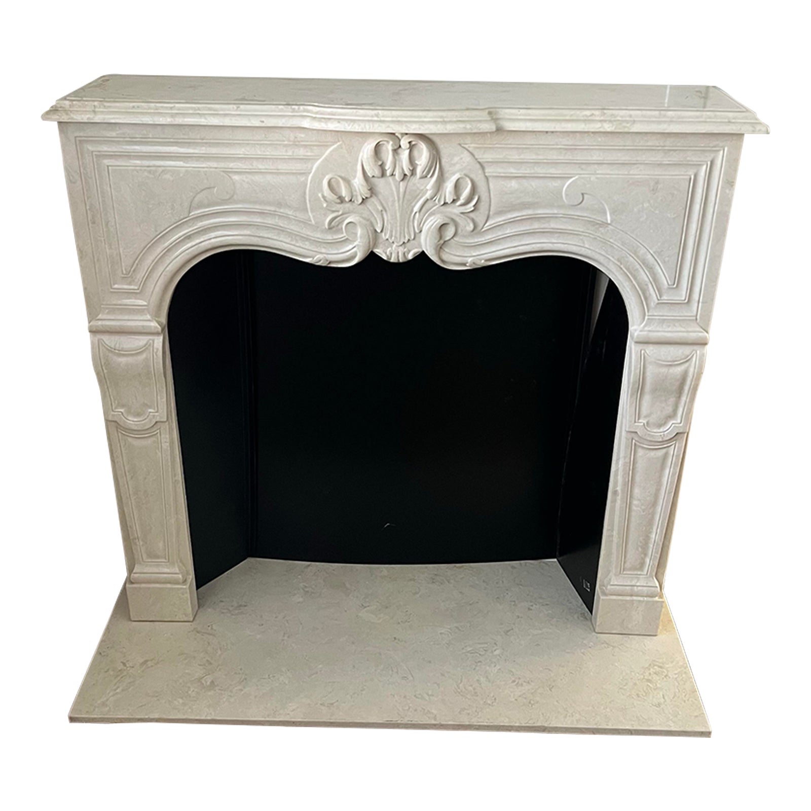 Vintage Corion Faux White Marble Fireplace Box Mantel | Chairish