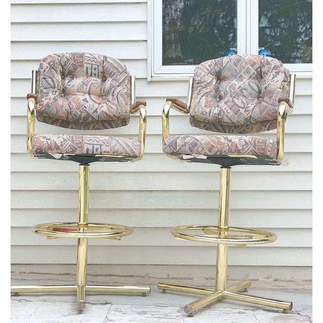 Mid 20th Century Chromecraft High Stools | Chairish