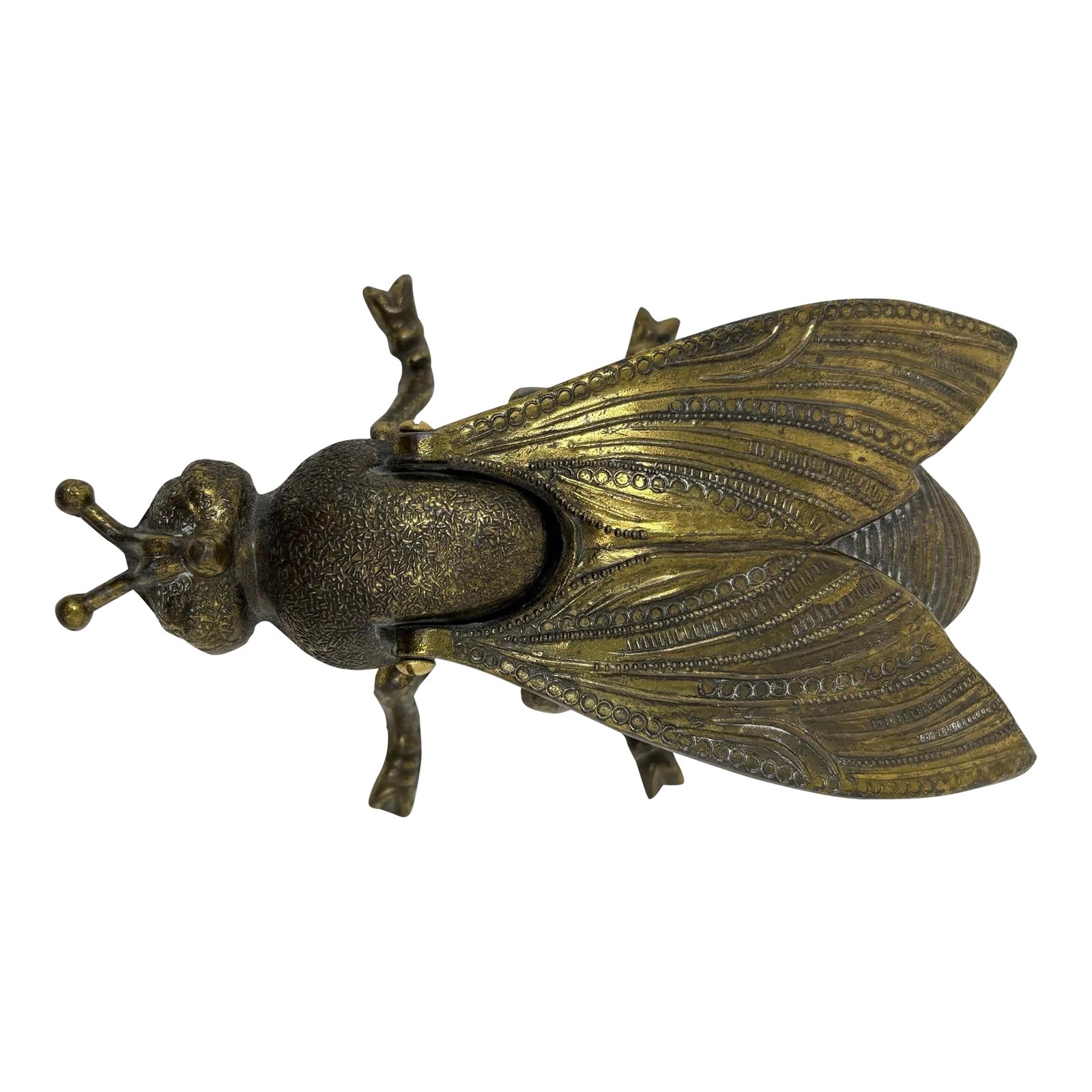 Vintage Large Brass Fly Bee Insect Figural Ashtray 1970s | Chairish