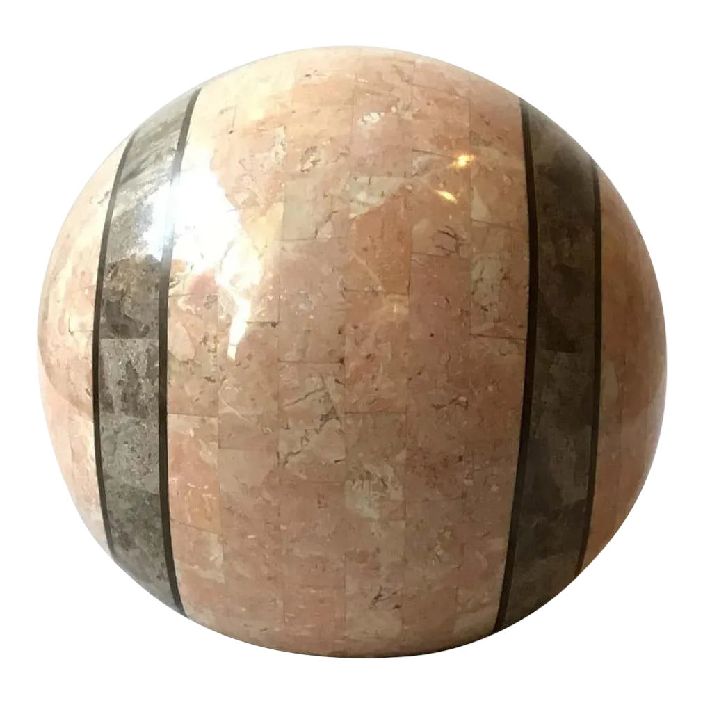 1980s Tessellated Stone Sphere | Chairish