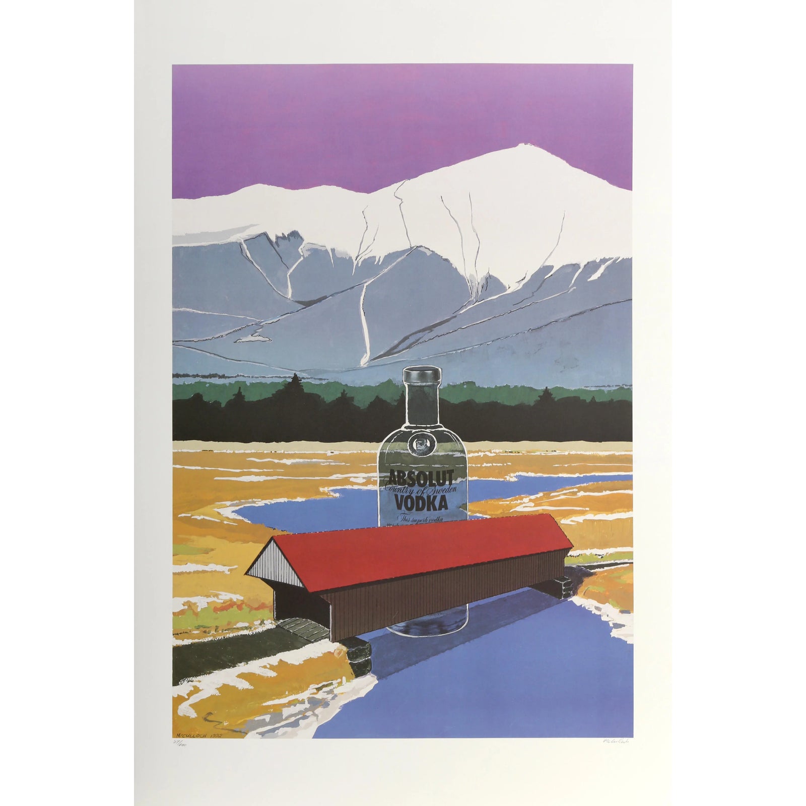 Absolut Statehood: New Hampshire, Allan McCulloch Lithograph | Chairish