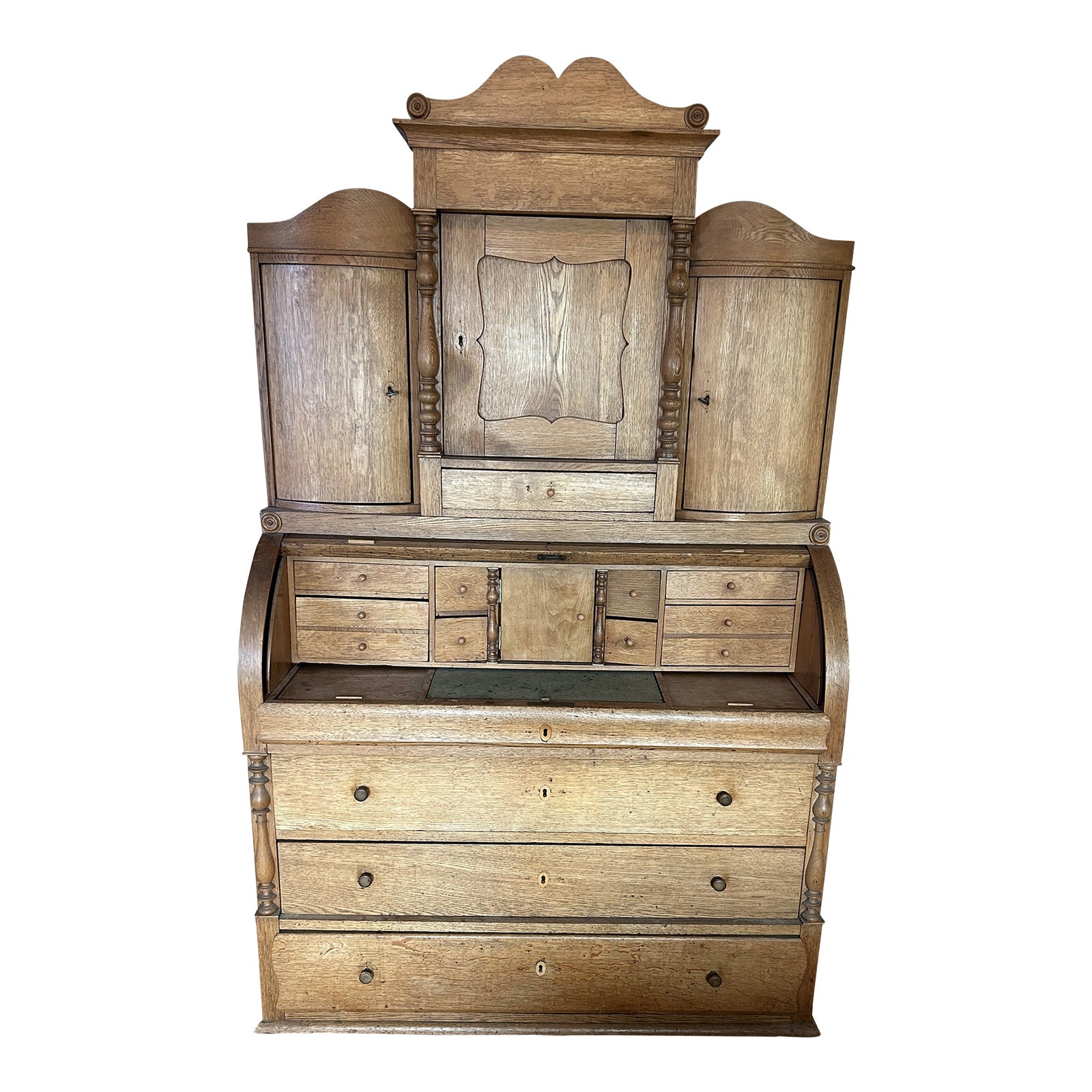 Anno 1888 Danish Oak Secretary Cabinet | Chairish