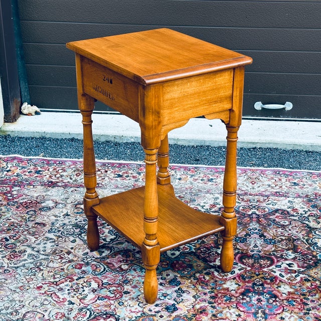 Vintage Kling Solid Maple American Traditional Nightstand | Chairish