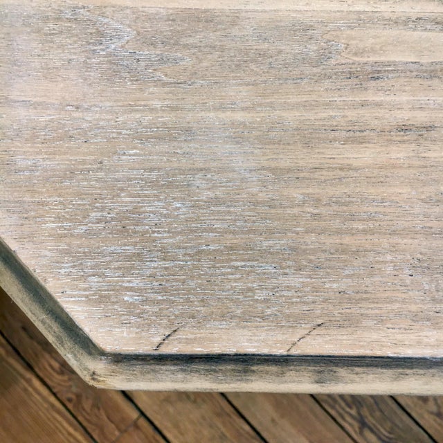 Bleached Walnut Octagonal Occasional or Center Table | Chairish