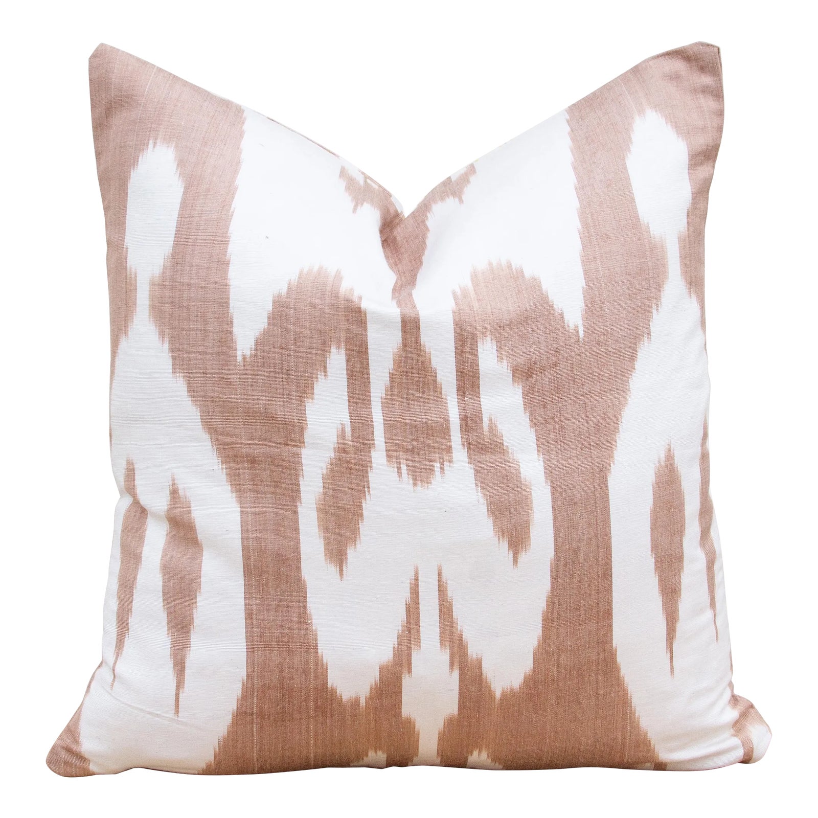 Russet Ikat Silk Pillow | Chairish
