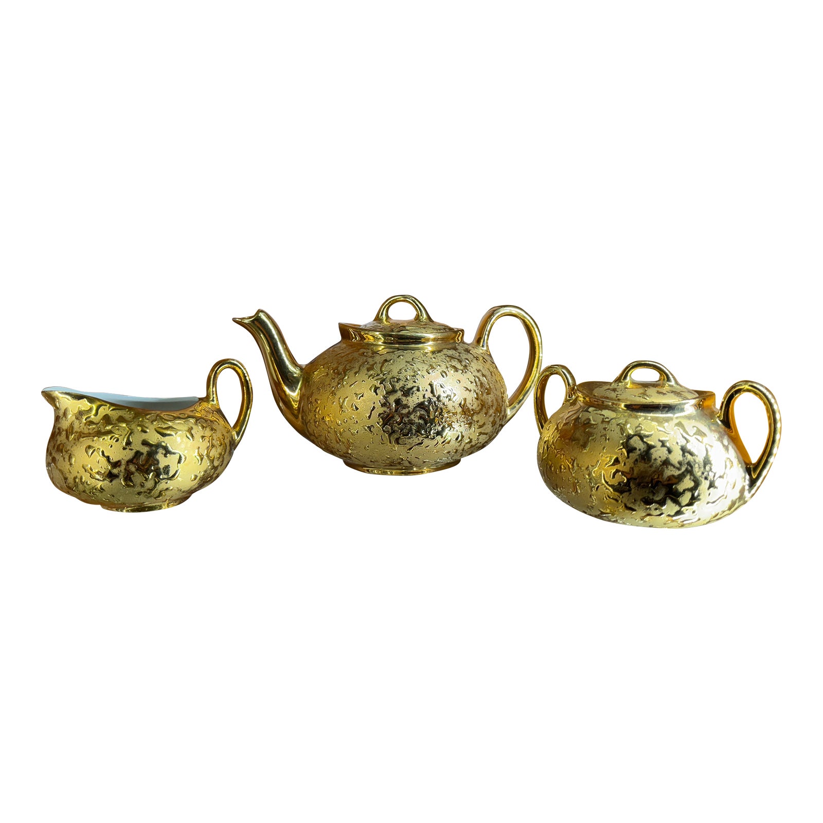 1940s Weeping 22 Kt Gold Tea Set- 5 Pieces | Chairish