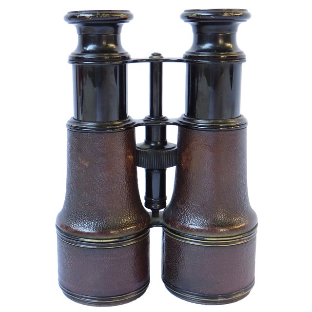 1900s French Lemaire Leather Field Glasses / Binoculars | Chairish