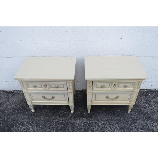 Dixie French Shabby Chic Painted Nightstands Bedside Tables a Pair ...