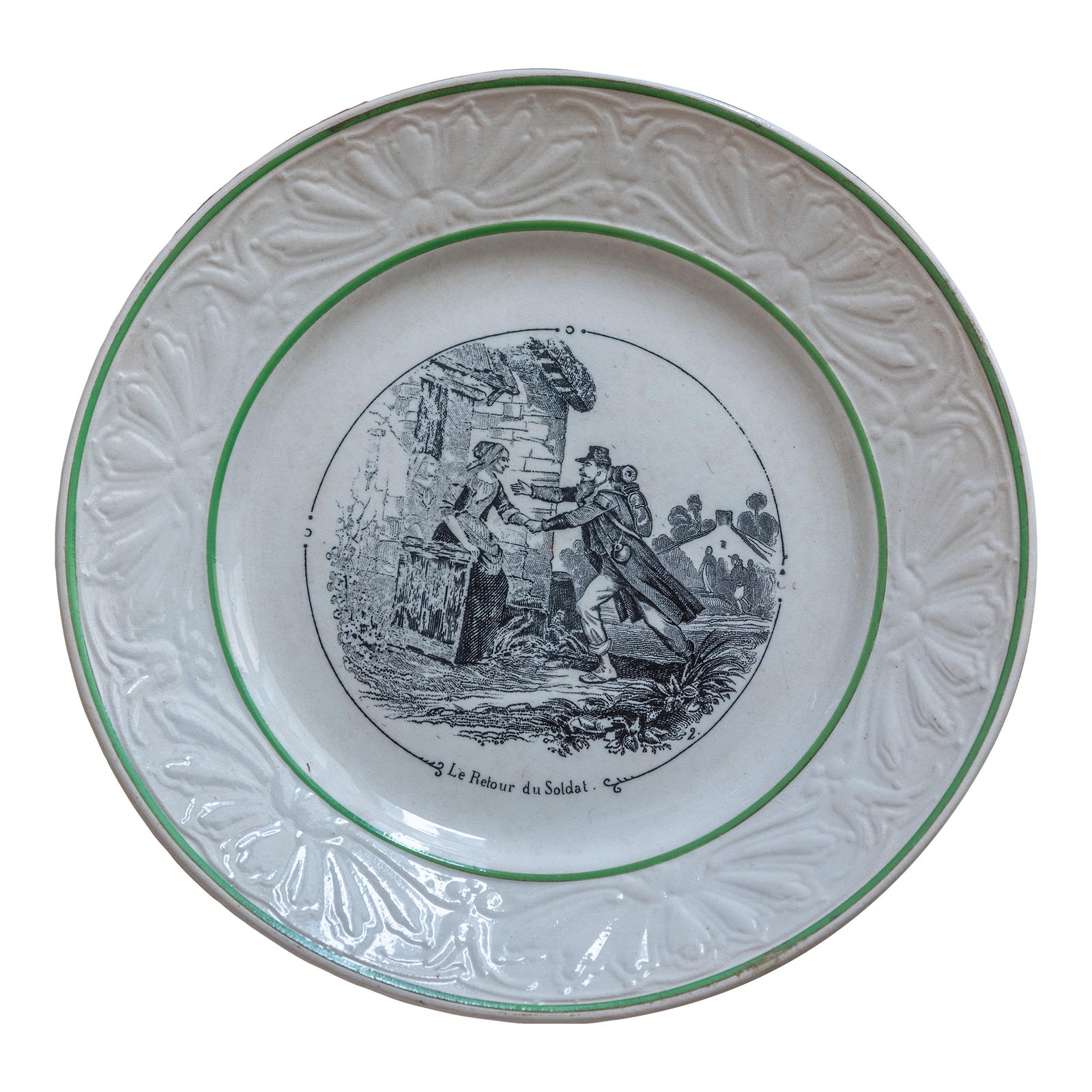 Early 20th Century Sarreguemines French Comic Plate | Chairish