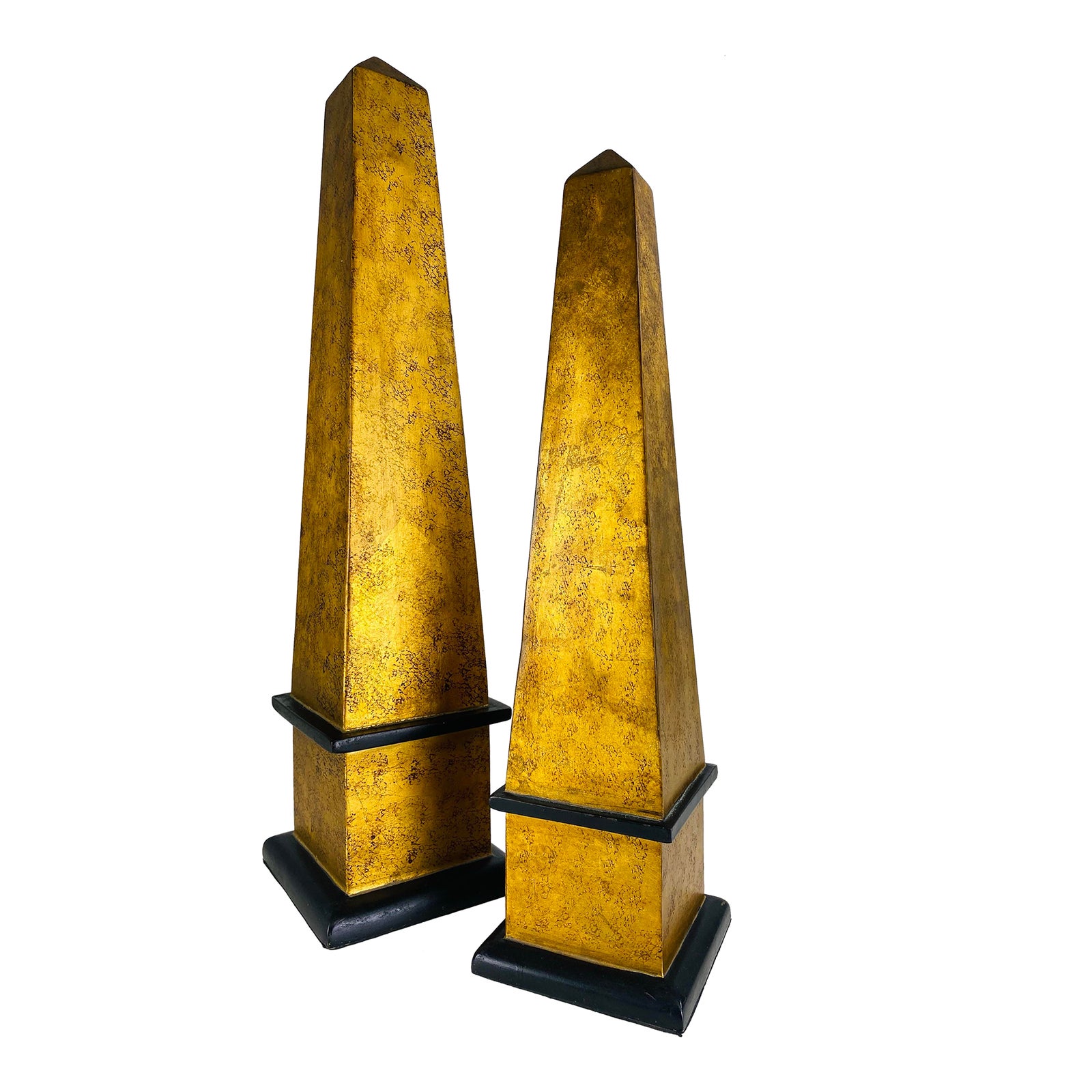 Mid-Century Vintage Complementary Pair of Wooden Obelisks | Chairish