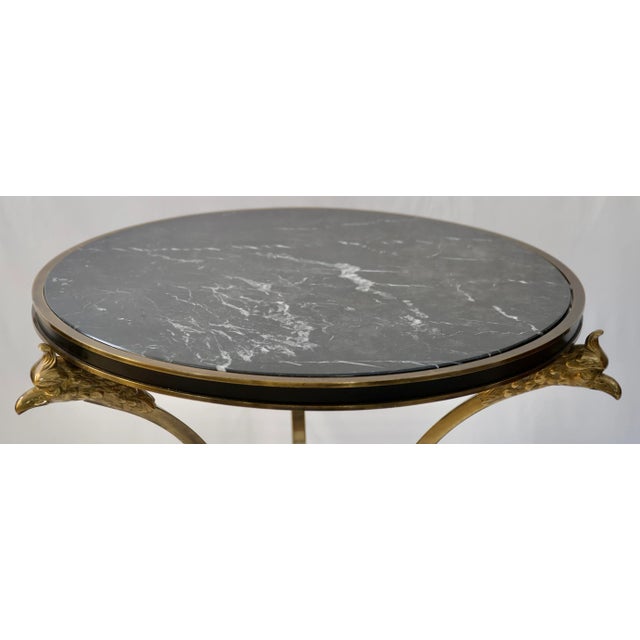 Alberto Orlandi Pair of Gueridon Tables or Black Marble Top Side Tables ...