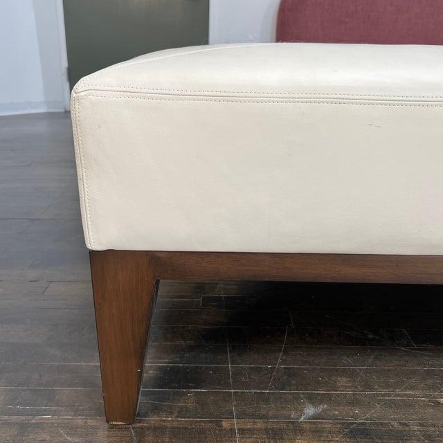 Richard Andronaco Custom Large Leather Ottoman | Chairish