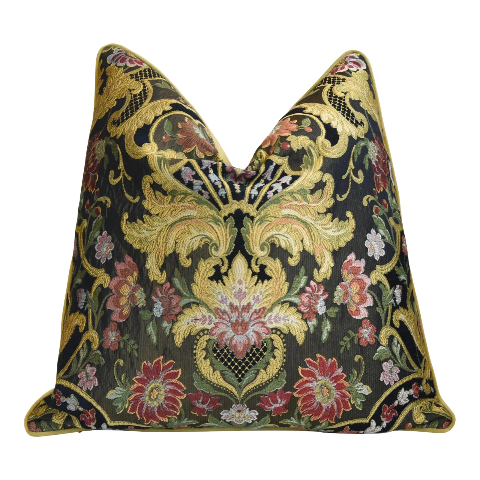 Designer Italian Baroque Floral Botanical Feather/Down Pillow 24 ...