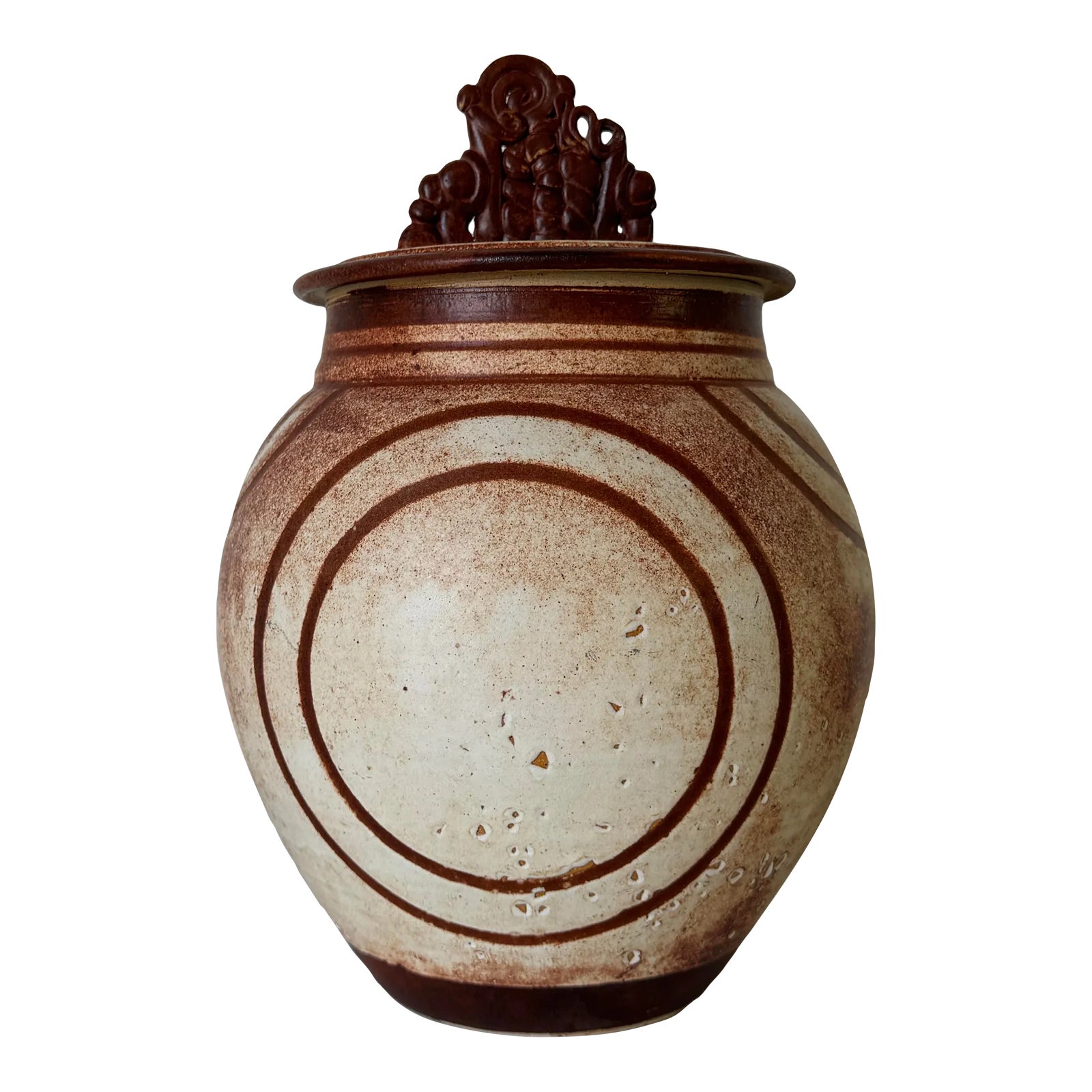 1990's Ellie Studio Pottery Jar With Lid | Chairish