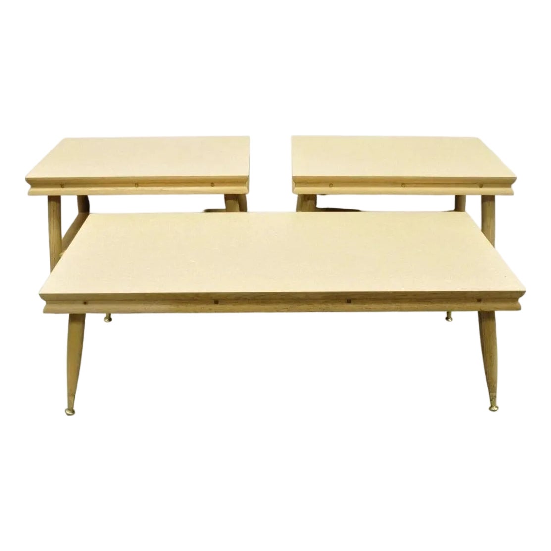 Vintage Mid Century Modern Atomic Era Laminate & Wood Coffee Table Set ...