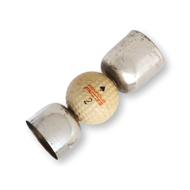 Mid 20th Century Gucci Penfold Golf Ball Double Cocktail Jigger | Chairish