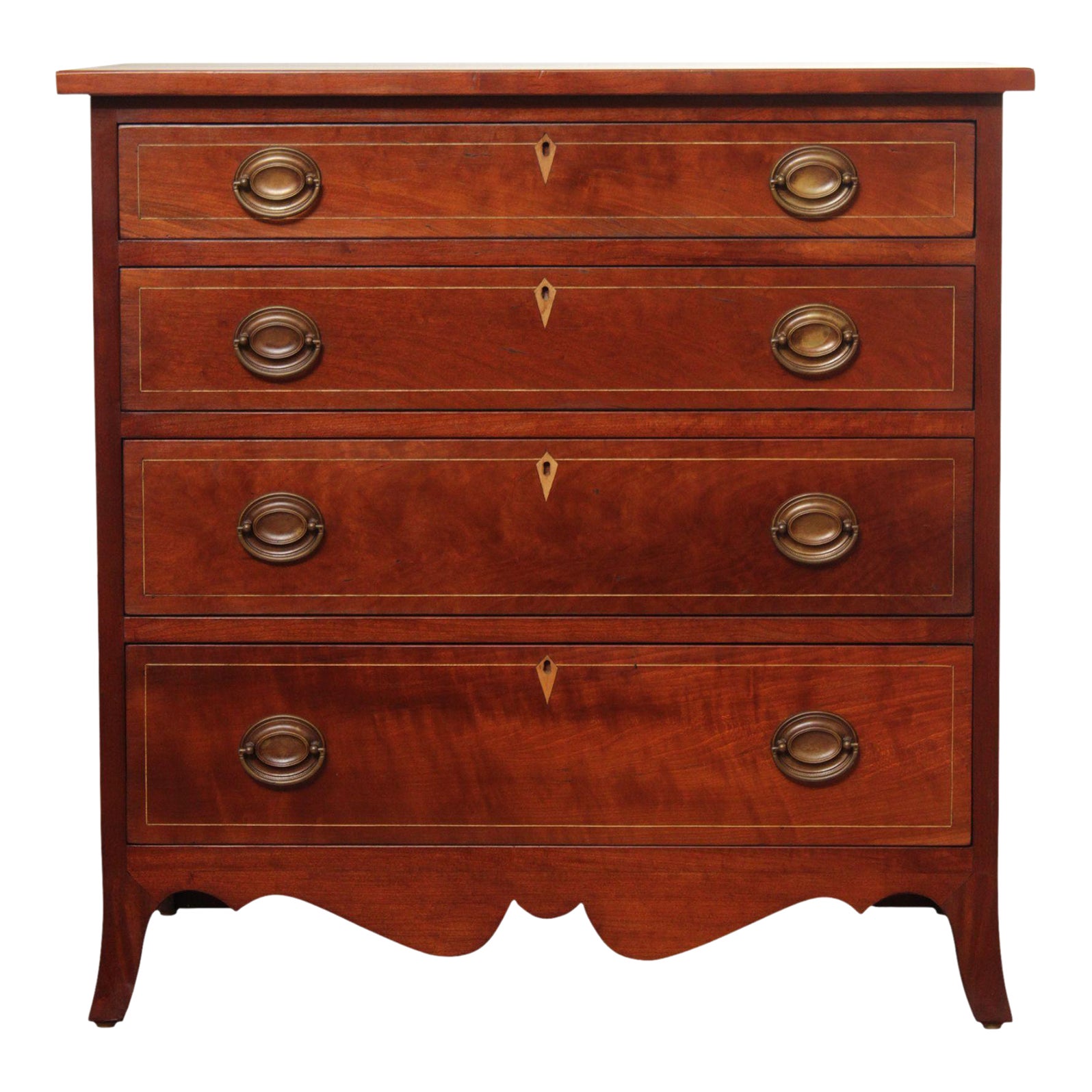 Late 20th Century Federal Style Bench Made Cherry Chest of Drawers ...