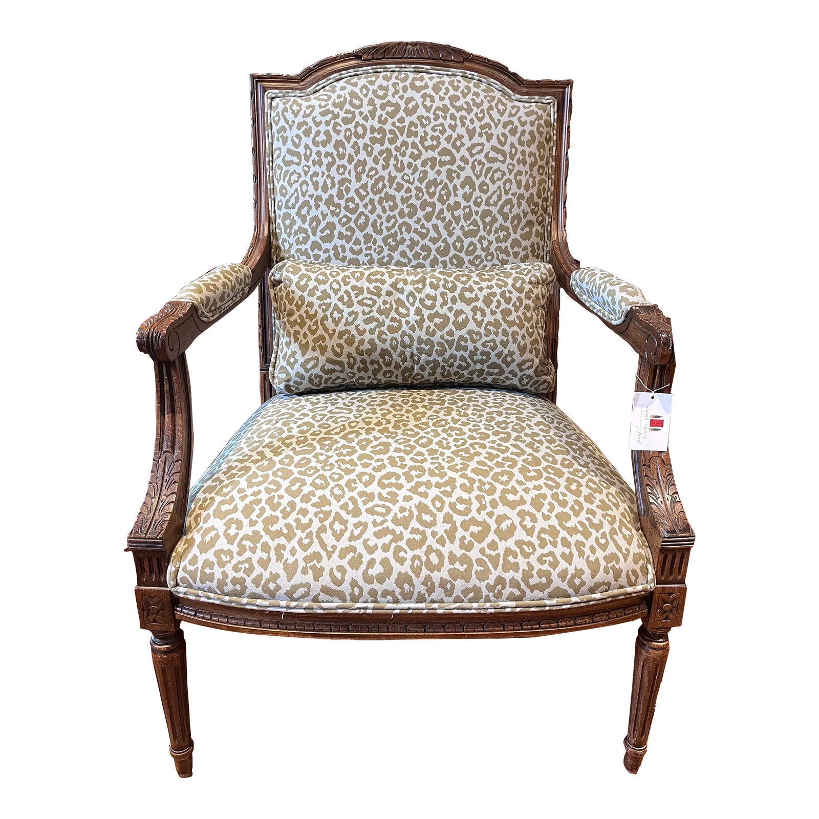 Late 20th Century French Leopard Print Chair | Chairish