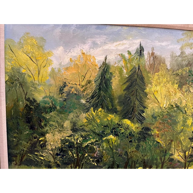 1950s Edith Montlack Expressionist Landscape Oil on Canvas Painting ...