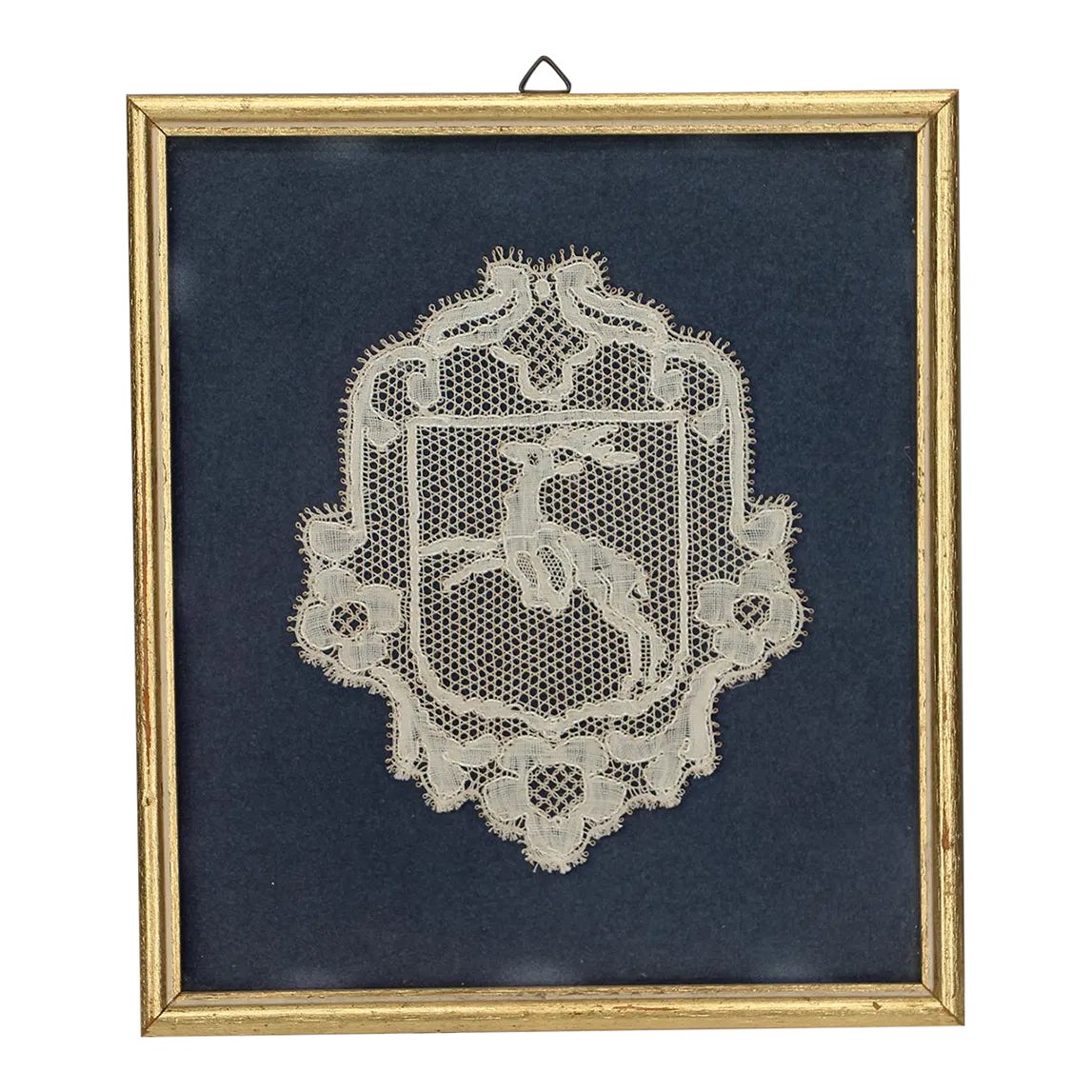 Deer, Lace, Flemish, Early 18th Century, Glass Framed | Chairish