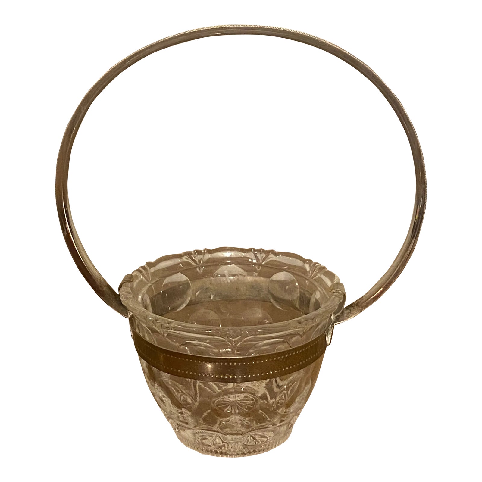 Late 19th Century Mini Cut Glass Mustard Jar With Curved Handle ...