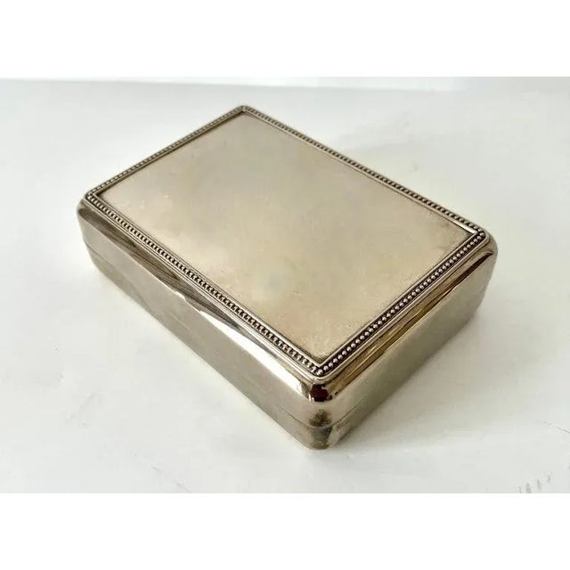 Silver Plate Box with Blue Interior | Chairish