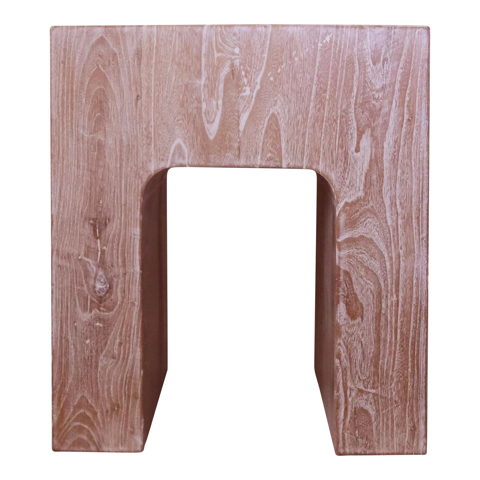 Rustic Modern Wood Side Table | Chairish