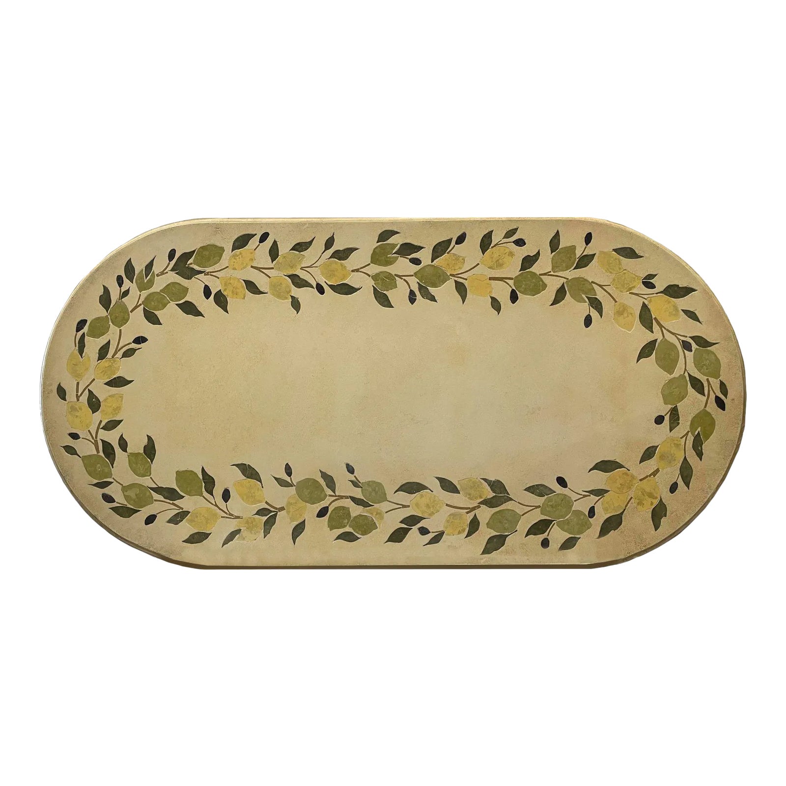 Ironies Ceramic Inlay Oval Table Top, One Available | Chairish