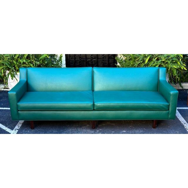 1960s Edward Wormley Dunbar Mid Century Modern Green Faux Leather ...