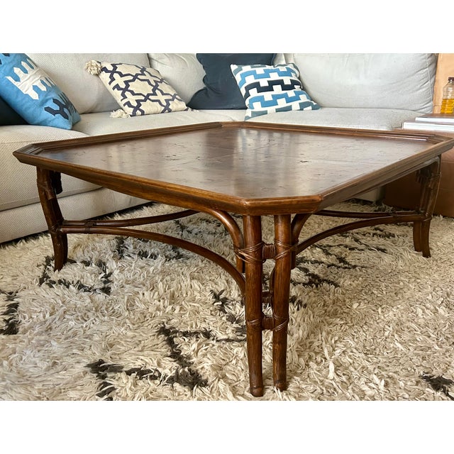 Vintage Chinoiserie Brandt Hollywood Regency Tortoise Finish Coffee ...