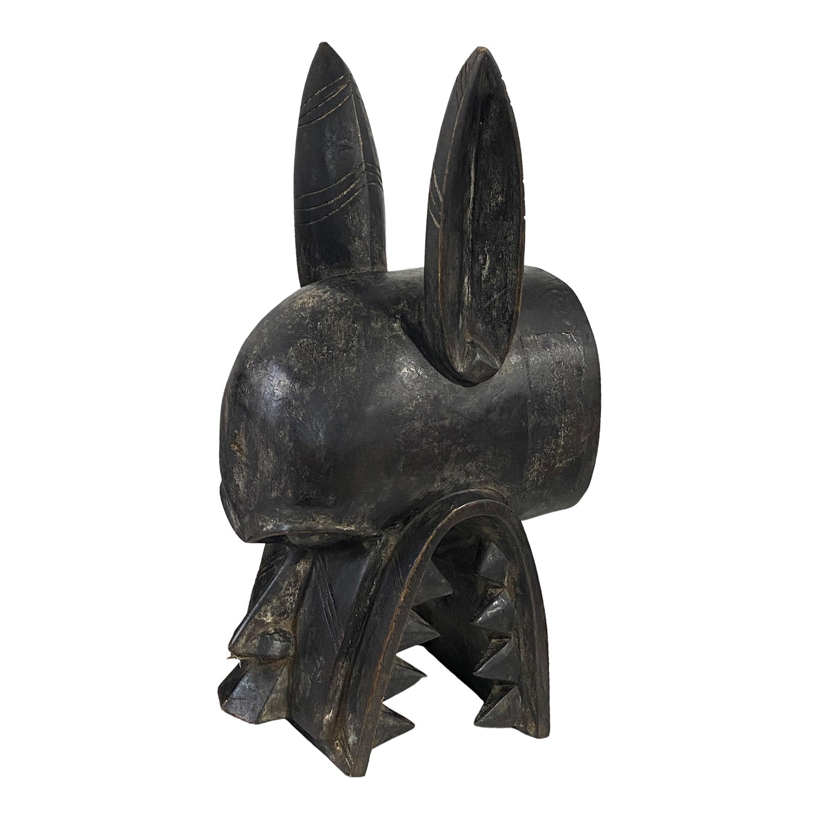 Vintage Senufo African Fire Spitter Mask Wanyugo Cote d'Ivoire 21" H ...