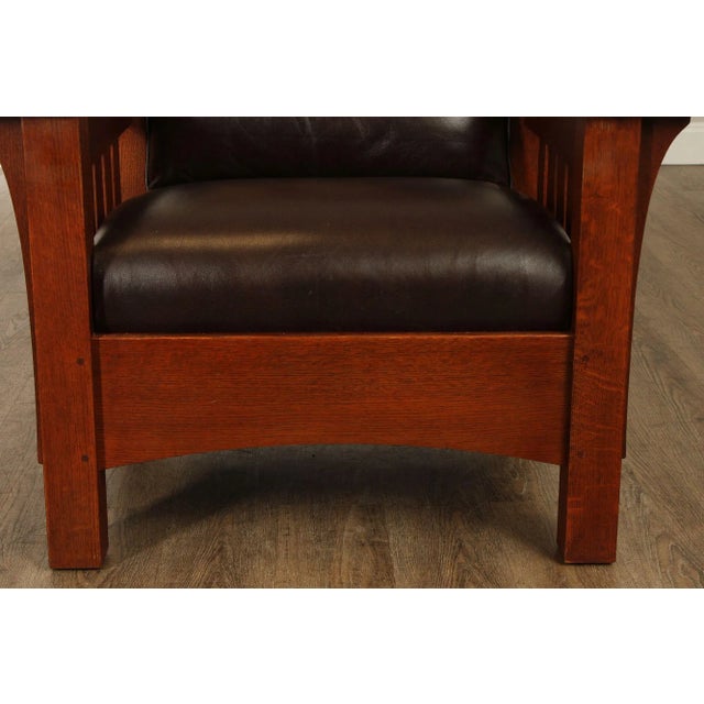 Stickley Mission Collection Oak Bow Arm Reclining Chair | Chairish