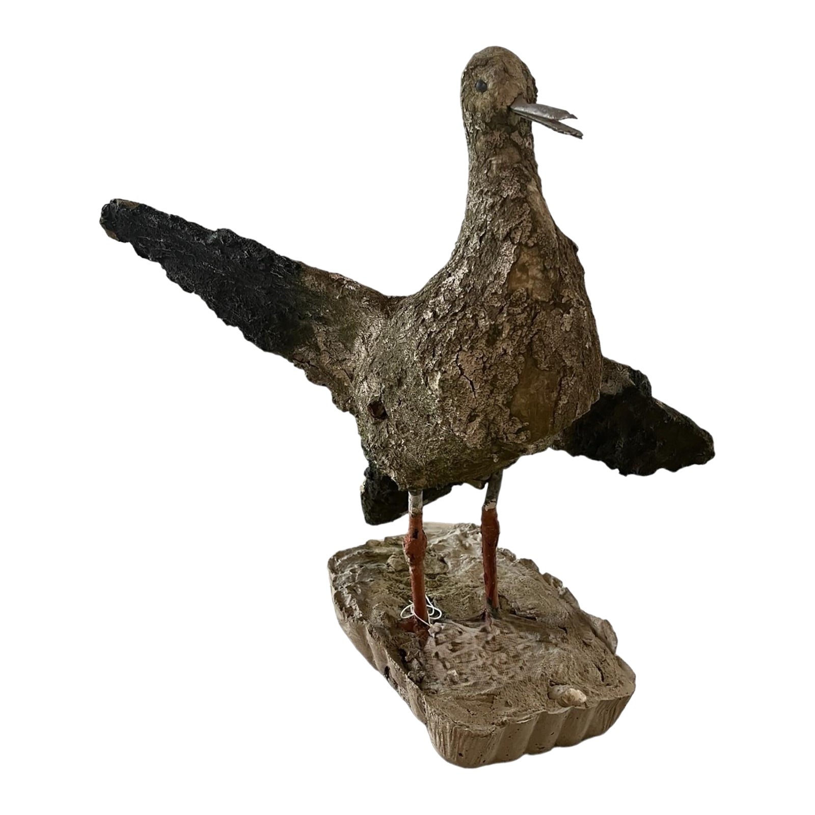Vintage Concrete Seagull Sculpture | Chairish