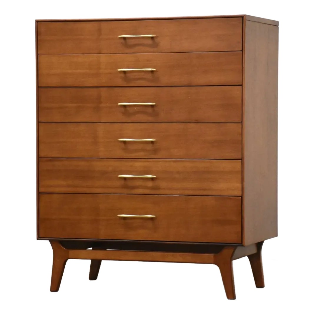 1960s Refinished Walnut Tall Dresser by Rway | Chairish