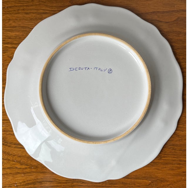 Deruta "Blue Carnation" Italian Faience 11" Dinner Plates/Chargers-Set ...