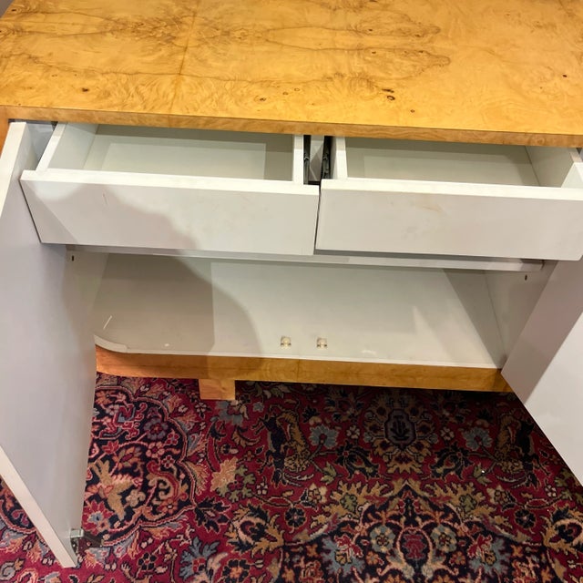 1980’s Burlwood Mid Century Console Attributed to Pace Company | Chairish