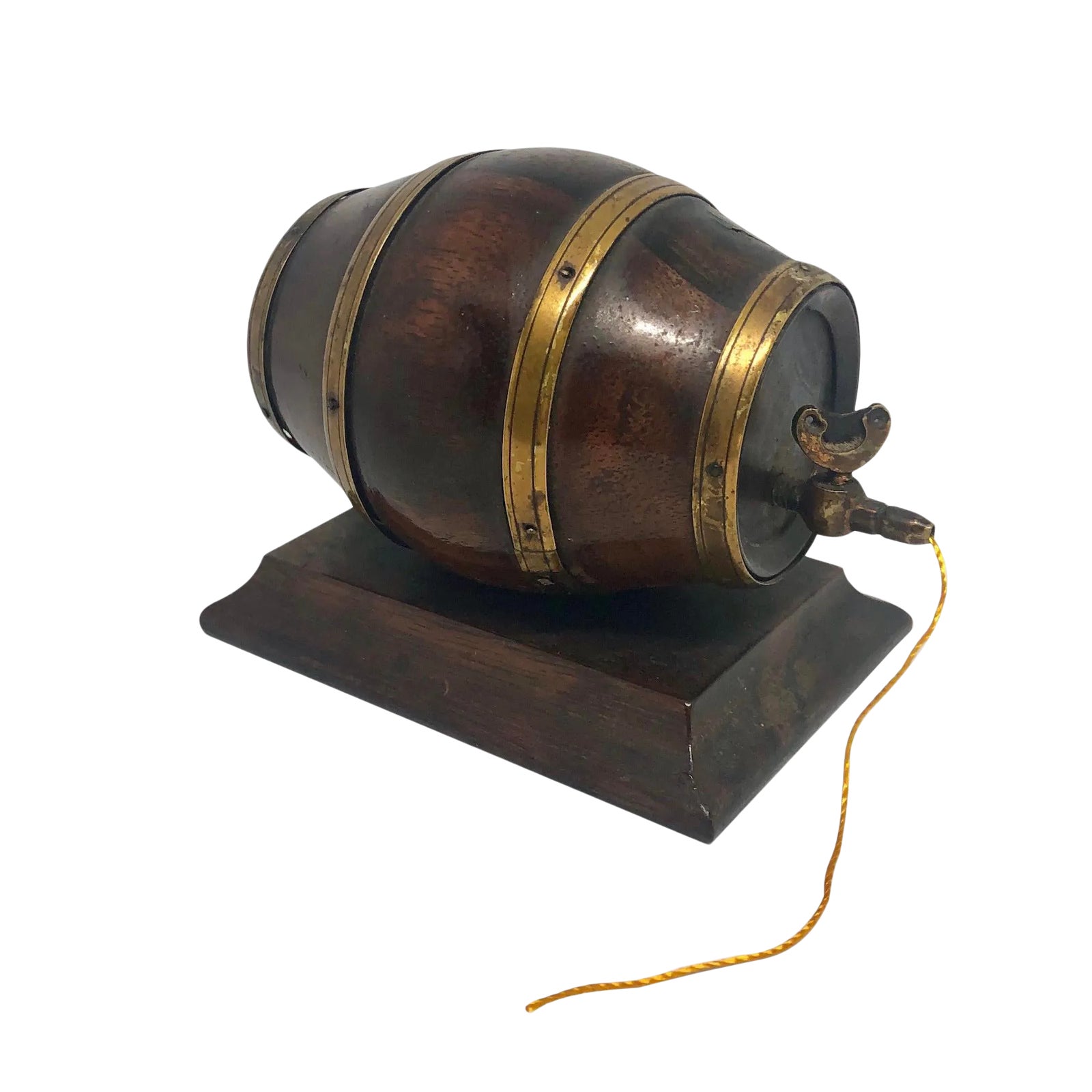 19th Century English Barrel Keg Form String Holder | Chairish