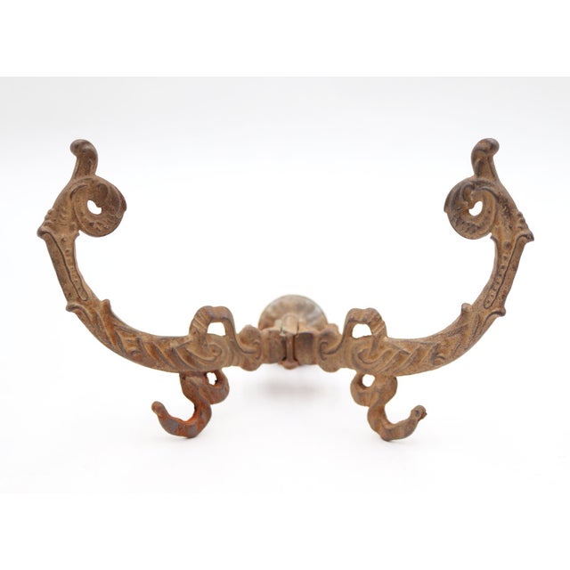 Antique Pair of Victorian Cast Iron Hall Tree Hooks | Chairish