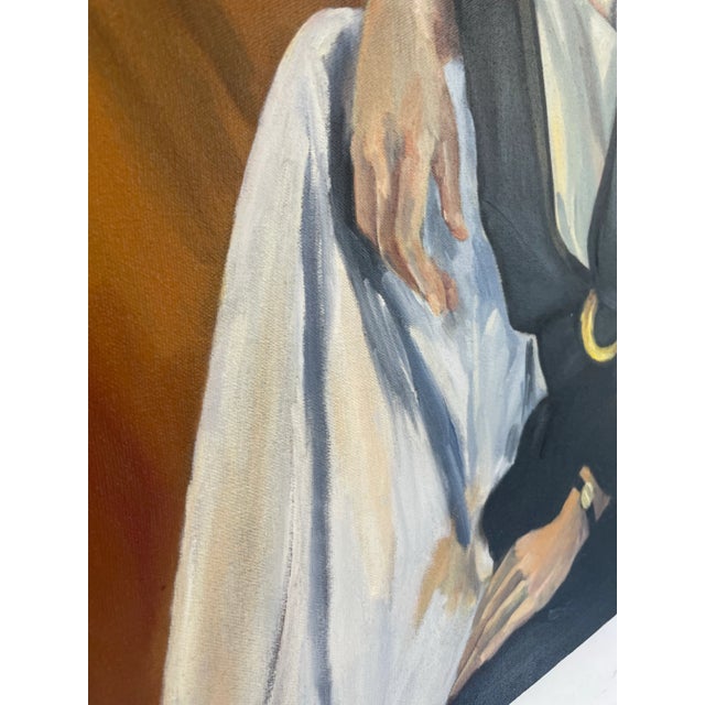 Original Patricia Max Portrait of Woman Wearing Halston Dress Painting ...