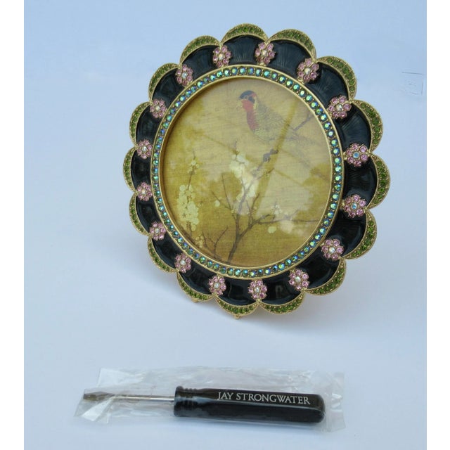 Vintage Jay Strongwater Round Enameled & Swarovski Crystal Picture ...