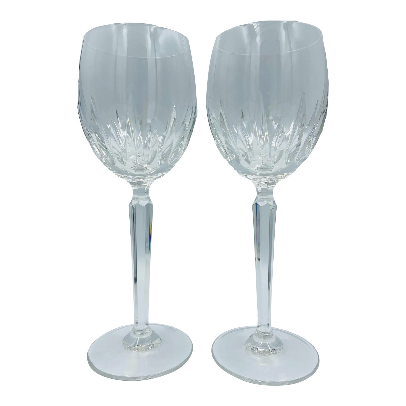 Waterford Crystal Set of Two Wynnewood White Wine Glasses | Chairish
