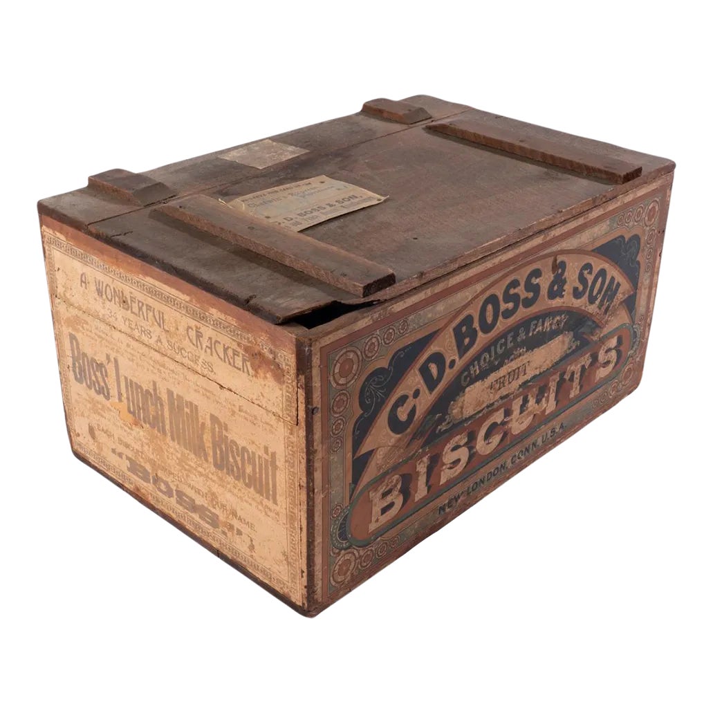 Late 19th Century Antique C. D. Boss and Son Biscuit Box | Chairish