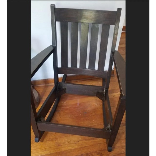 Late 19th Century Antique Mission Style Rocking Chair With Cushion ...