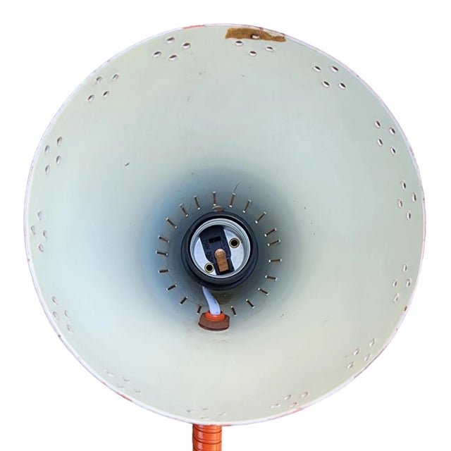 Vintage Orange Painted Metal Adjustable Gooseneck Desk Task Lamp | Chairish