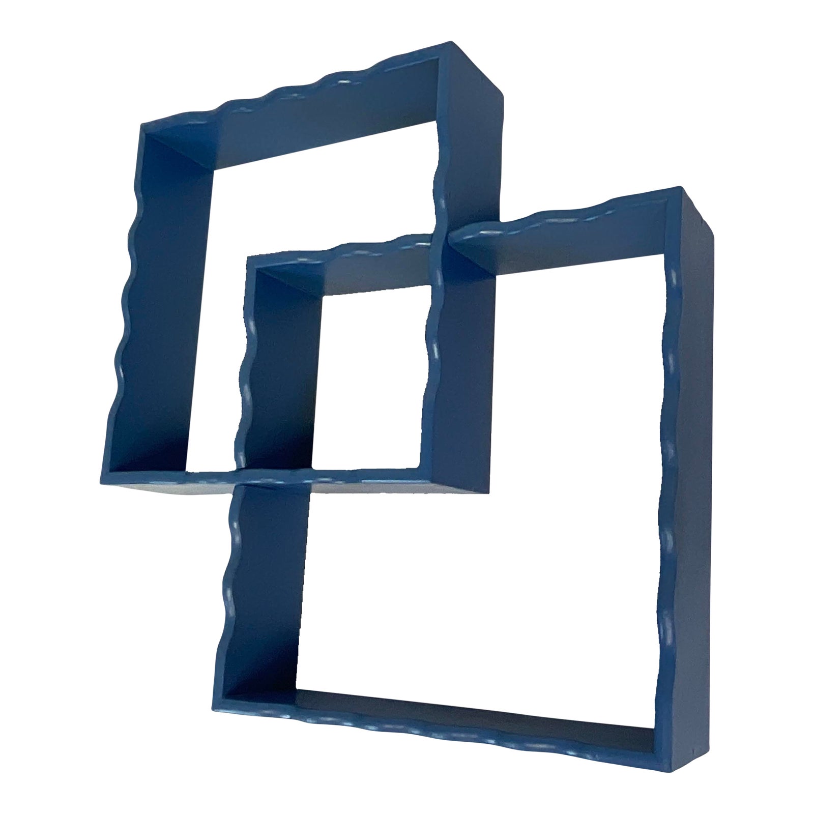 1950s Vintage French Blue Nestled Shadow Box Wall Shelf, Newly ...