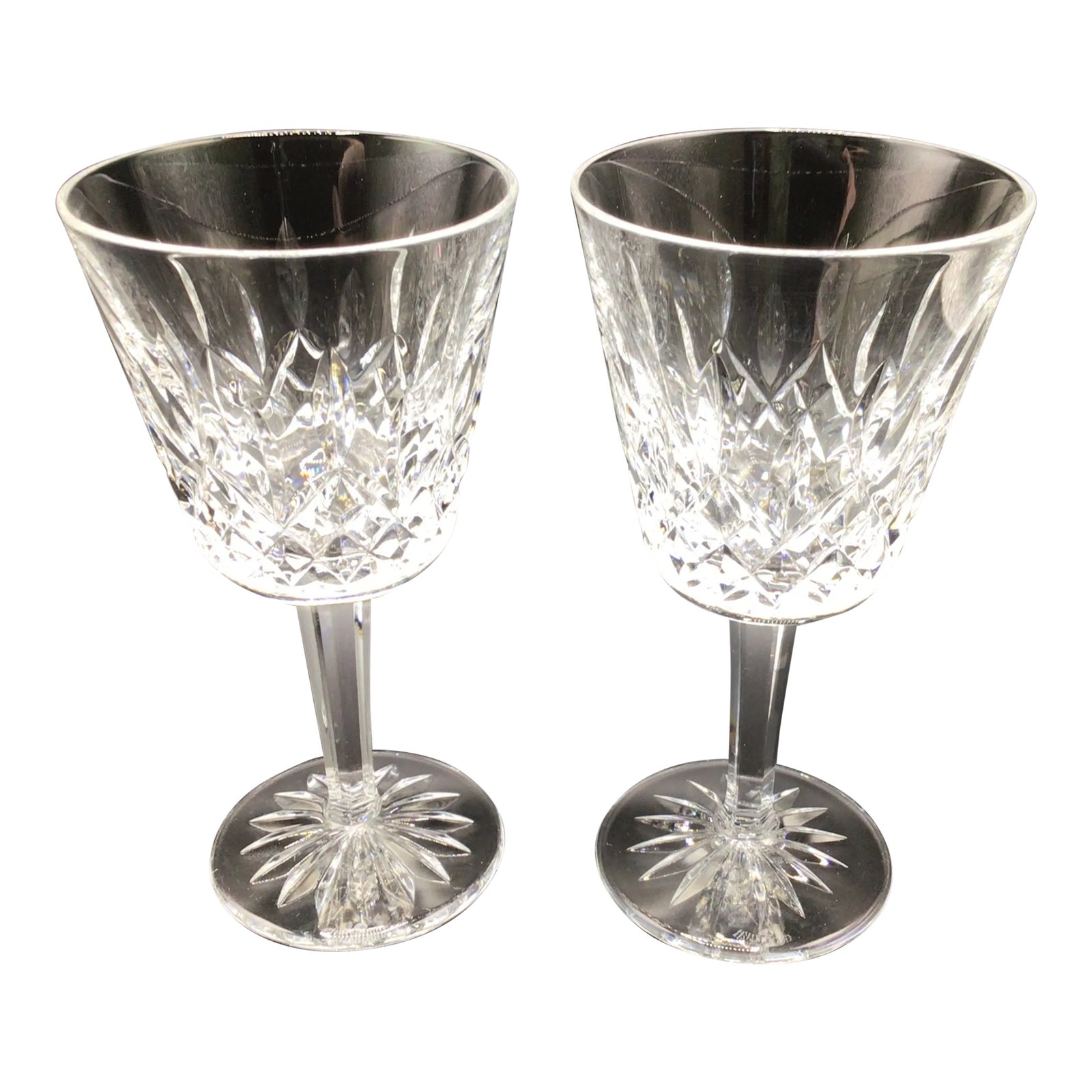 Waterford Mastercraft Lismore Claret Wine Glasses-Set of 2 | Chairish