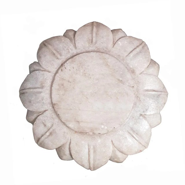 Marble Flower Plate / Vide Poche from India, Mid-20th Century | Chairish